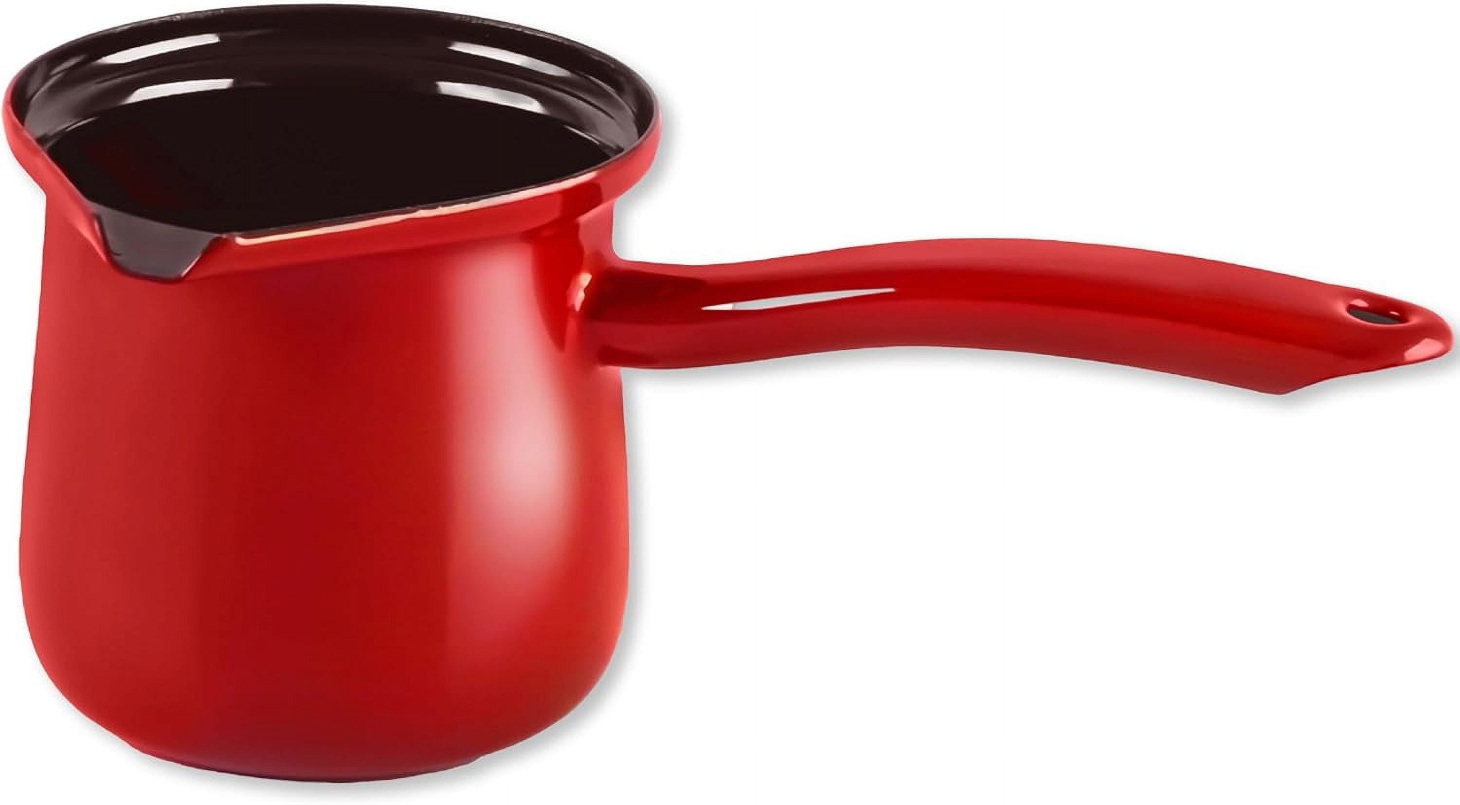 Hakan Enamel Stove Top Coffee Pot with Handle & Spout | Portable Water ...