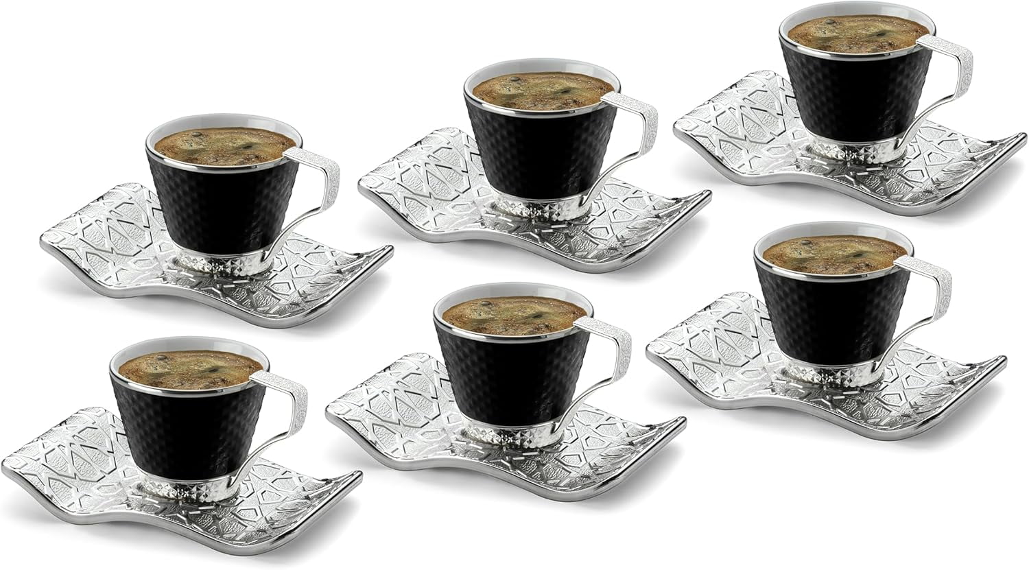 Hakan Fancy Turkish Coffee Cups Set of 6 | Turkish Porcelain Espresso ...