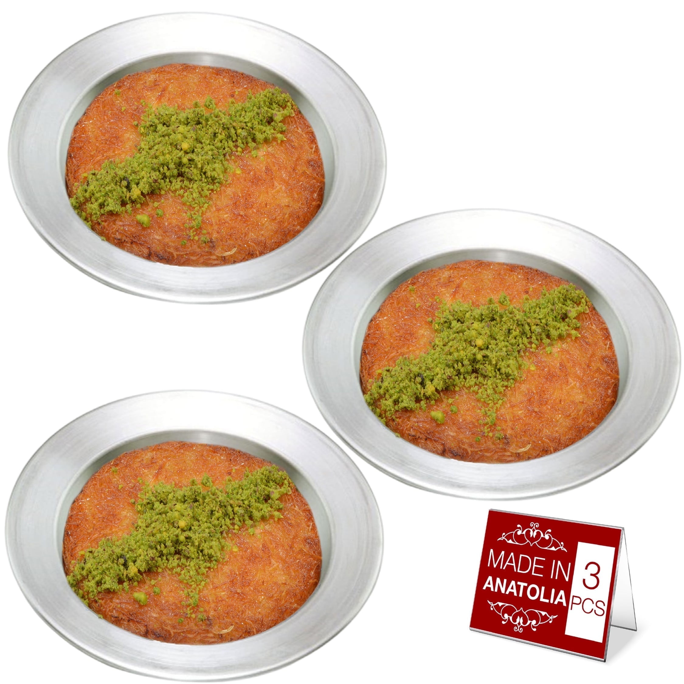 Set of 2, Kunafa Serving Plates, 11.4" Durable Silver Aluminum, Perfect ...