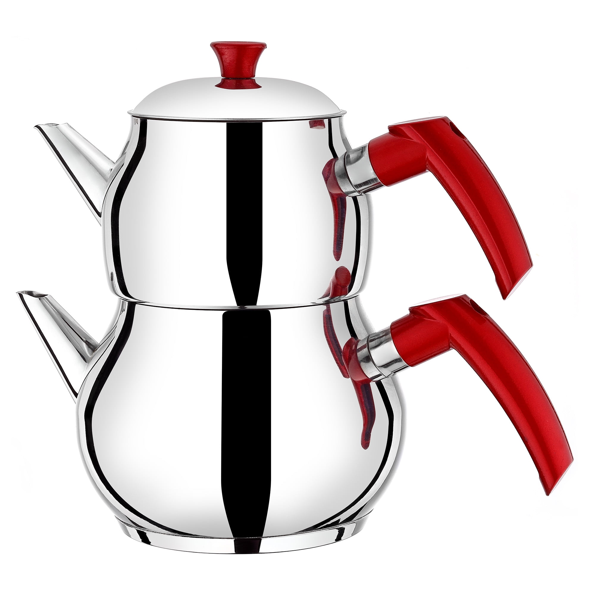 Hakan Stainless Steel Double Midi Tea Pot Set with Self Strainer ...