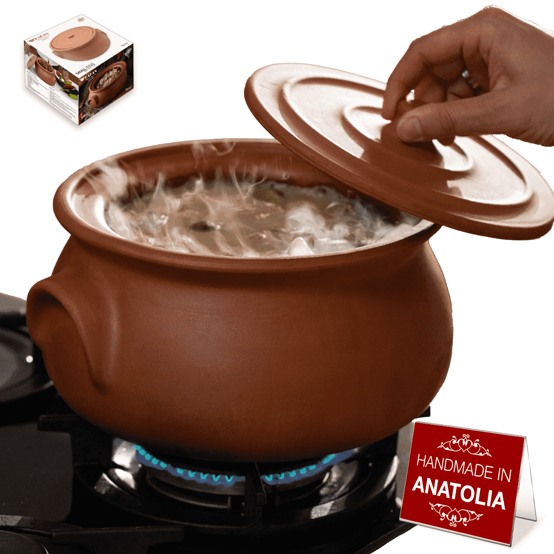 Hakan Handmade Terracotta, 4.7 Qt Clay Pot, Casserole Dish, Suitable ...