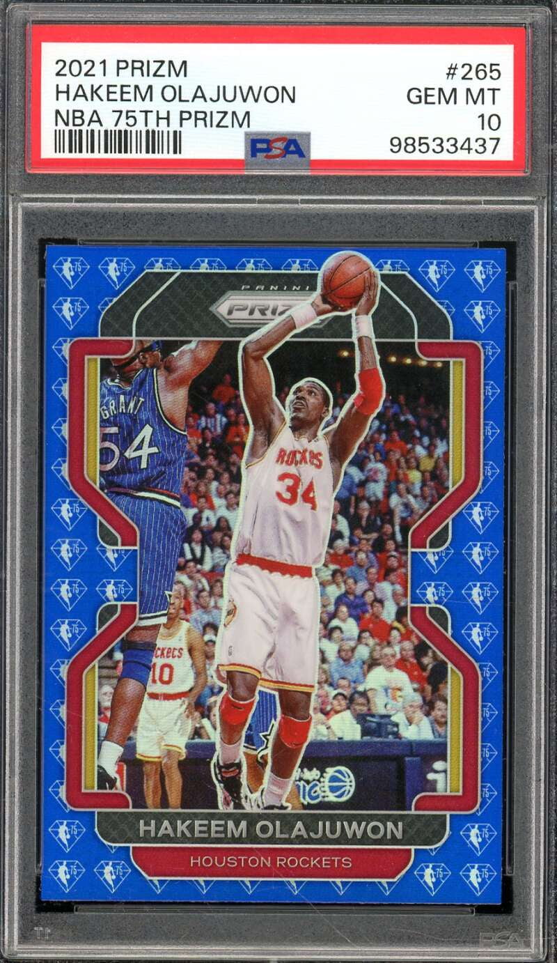 Hakeem Olajuwon Card 2021-22 Prizm NBA 75th Prizm #265 PSA 10 - Walmart.com
