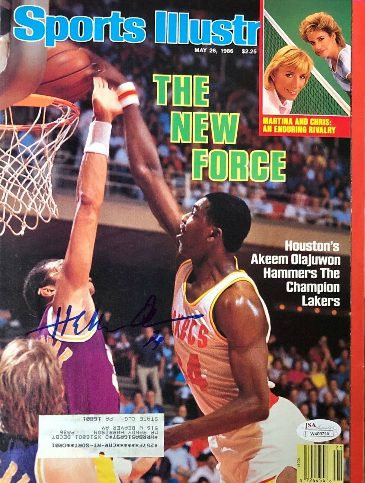 Hakeem Olajuwon Signed Autographed Sports Illustrated JSA Authenticated ...