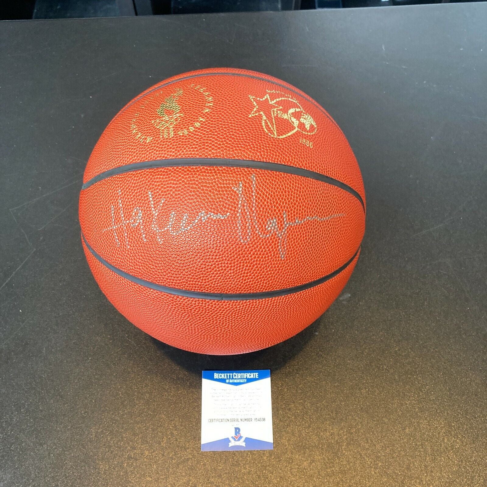 Hakeem Olajuwon Signed Official 1996 Olympics Game Basketball Beckett ...