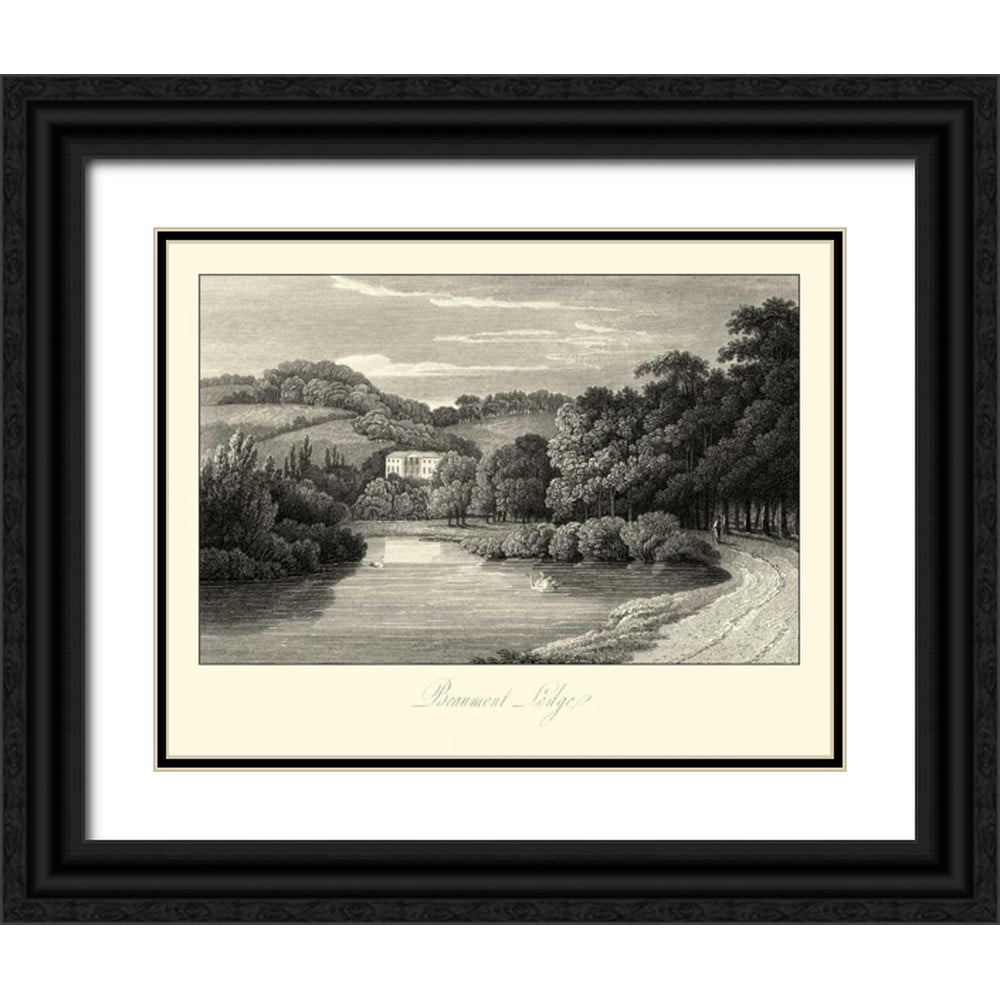 Hakewill, James 14x12 Black Ornate Wood Framed with Double Matting ...