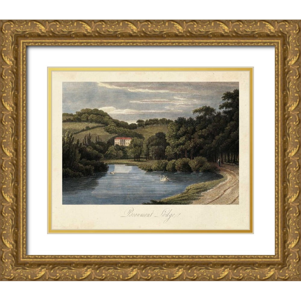 Hakewill, James 14x12 Gold Ornate Wood Framed with Double Matting ...
