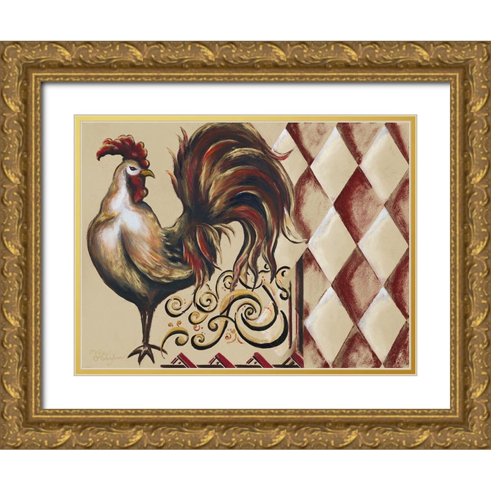 Hakimipour, Tiffany 14x12 Gold Ornate Wood Framed with Double Matting ...