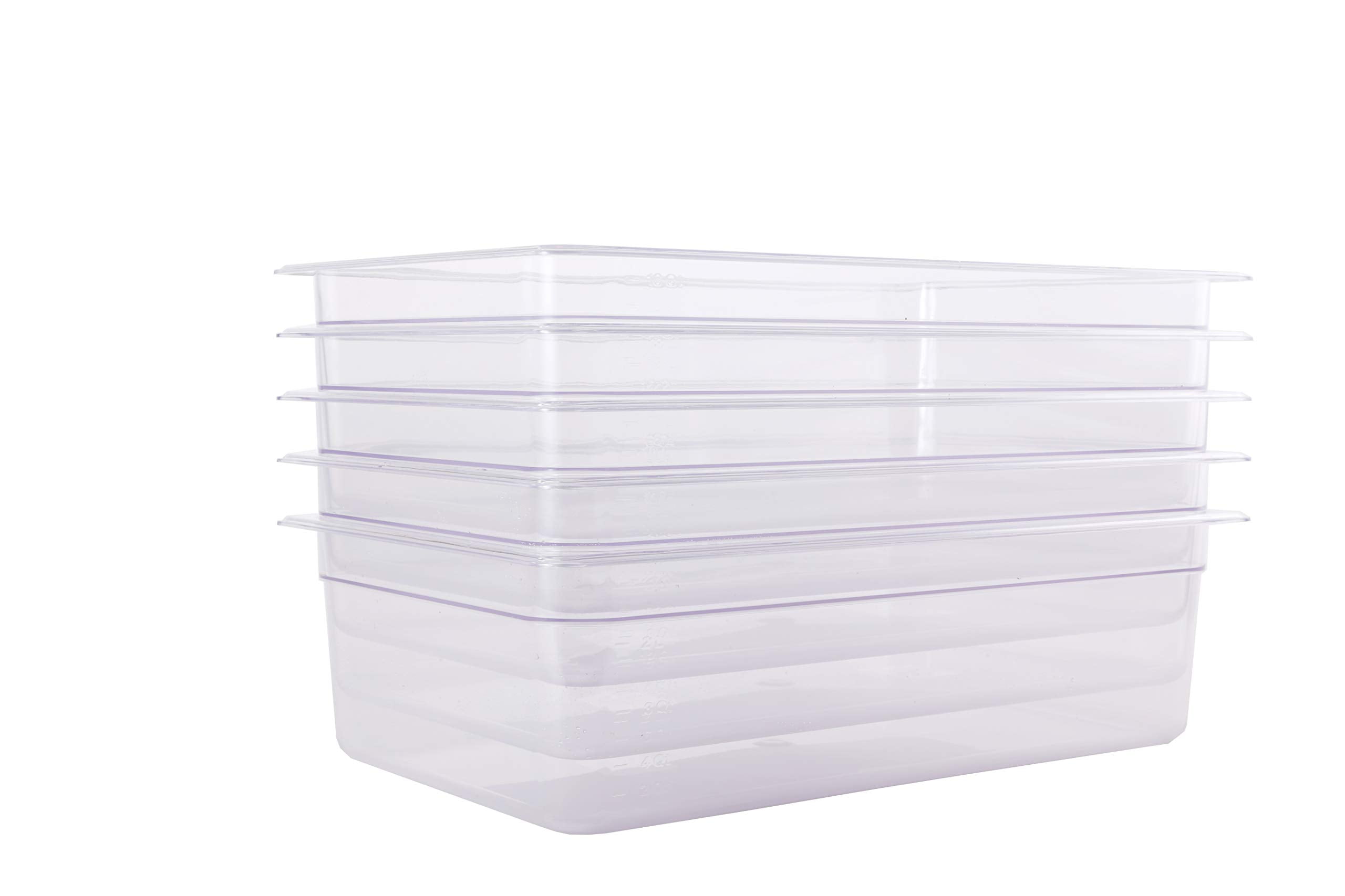 Hakka 1/1 Full Size Polycarbonate Food Pans,2.5"Deep Clear Commercial ...