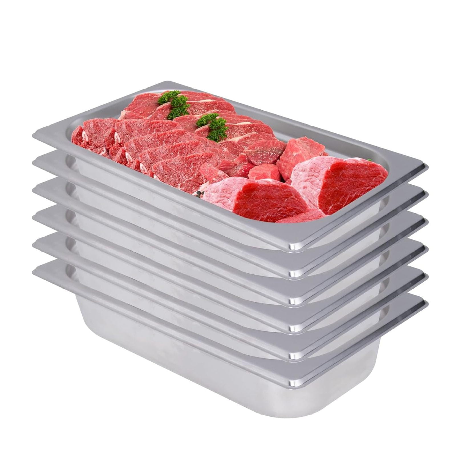 Hakka 1/3 Size Hotel Pans 2.5inch Deep Stainless Steel Small Steam ...