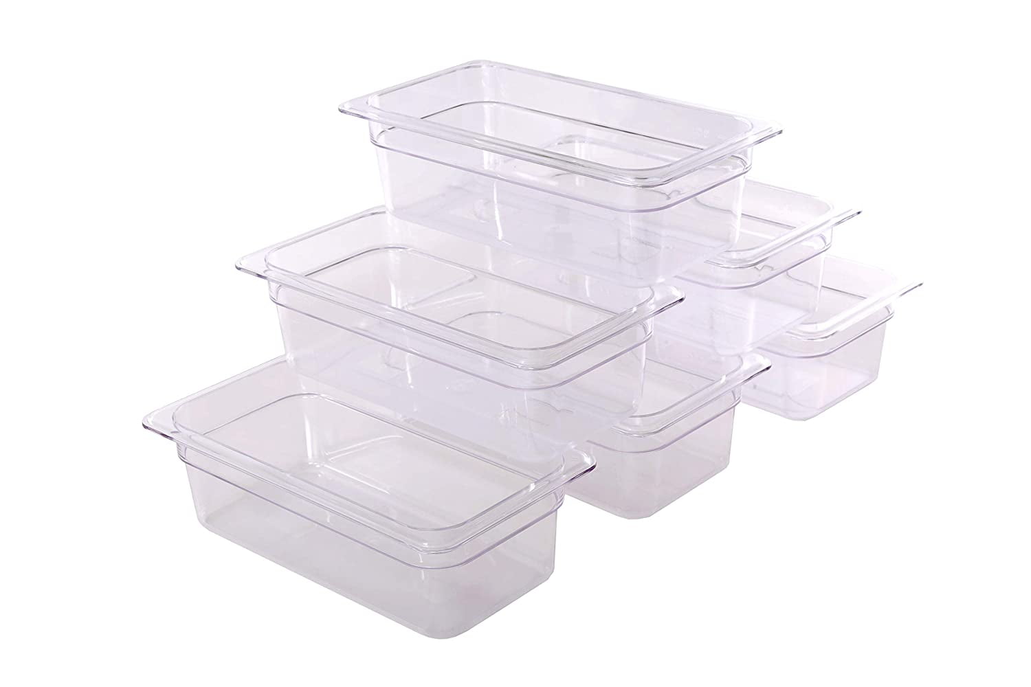 Hakka 1/3 Size Polycarbonate Food Pans,2.5"Deep Clear Steel Steam Table ...