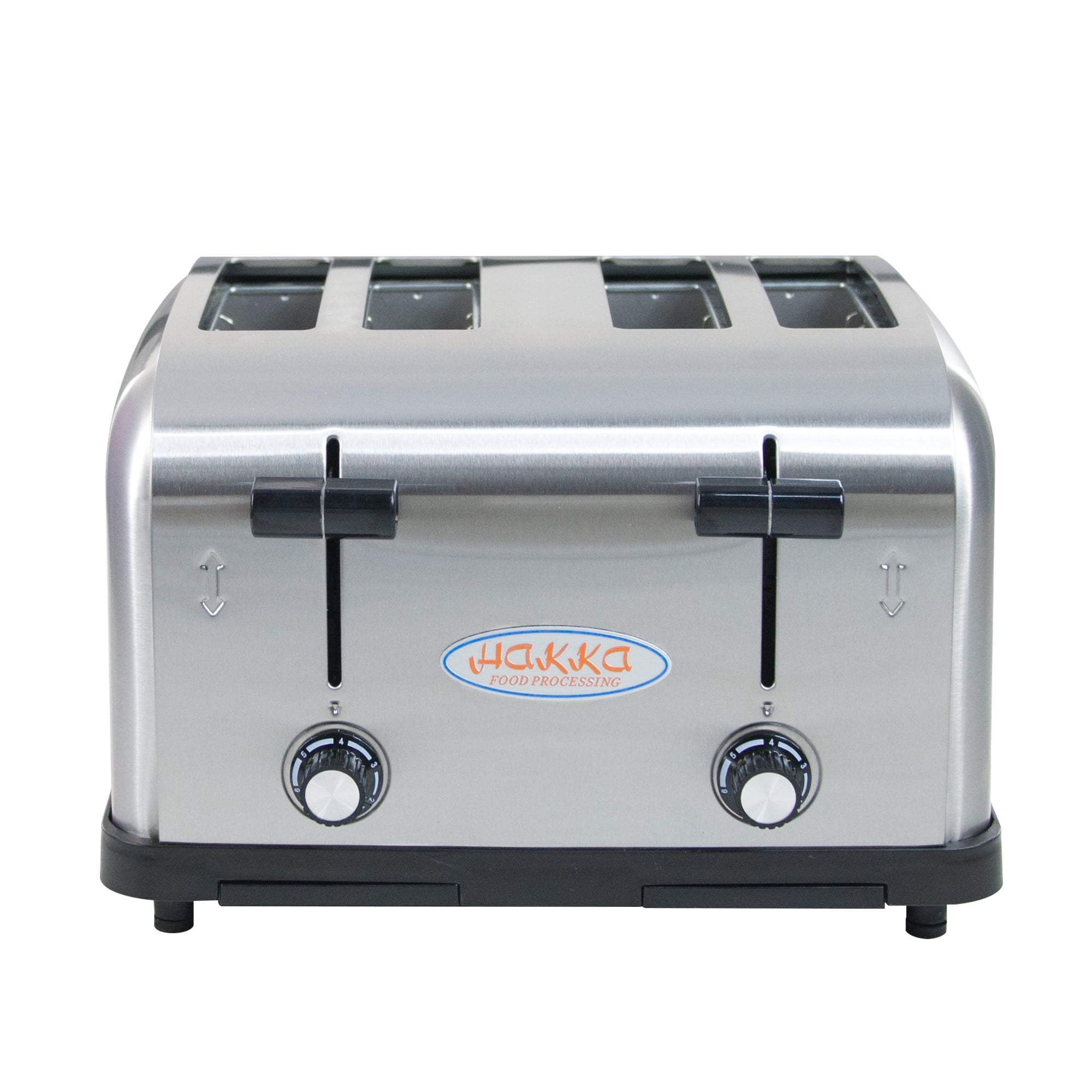 Hakka 4 Slices Toaster Oven Extra-Wide Slot Heating Adjustable Toaster, Silver Stainless Steel ...