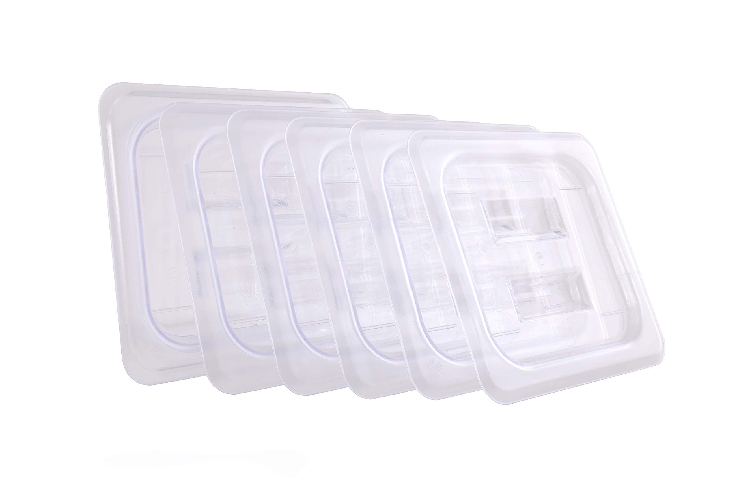 Hakka Brothers Polycarbonate Food Pans Lids & Cover – Clear Pack of 6 ...