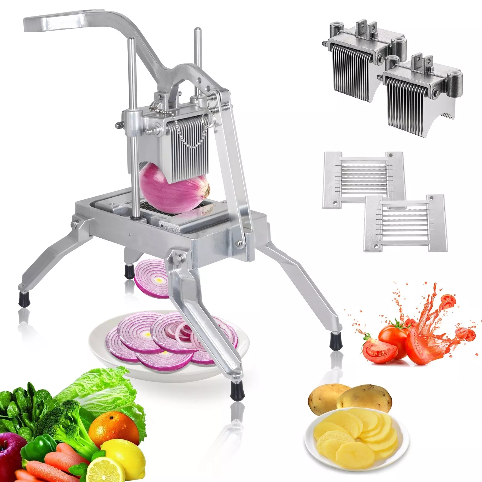 Hakka Commercial Onion Slicer 1/4" 3/16" Manual Fruit Vegetable Cutter ...
