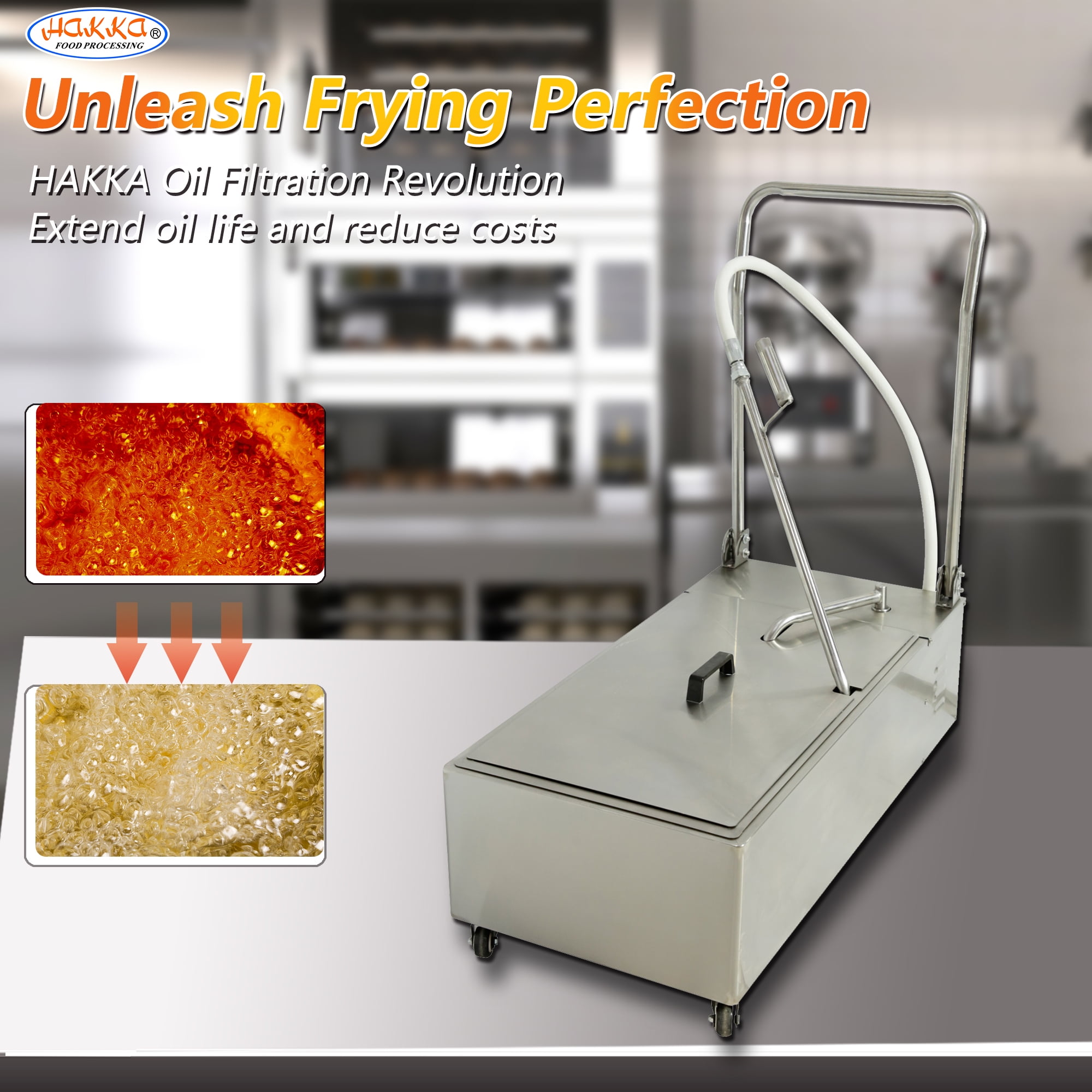 Hakka Deep Fryer Filter Machine, Commercial Mobile Oil Filter System ...
