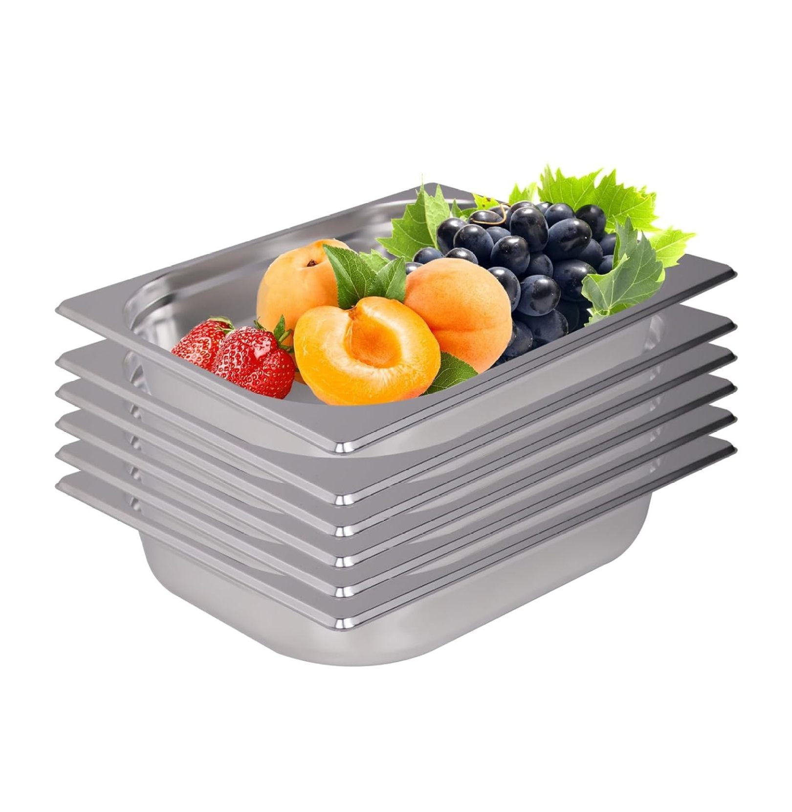 Hakka Hotel Pans Half Size 2.5inch Deep Stainless Steel 1/2 Size Steam ...