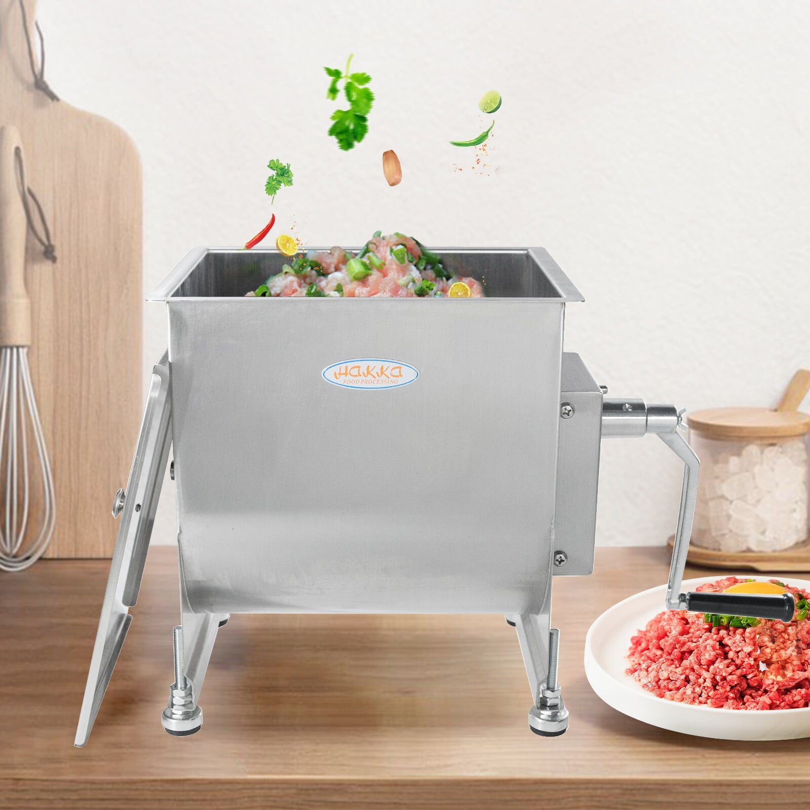 Hakka Manual Meat Mixer 45lb/22.5L Capacity Tank Commercial Sausage ...