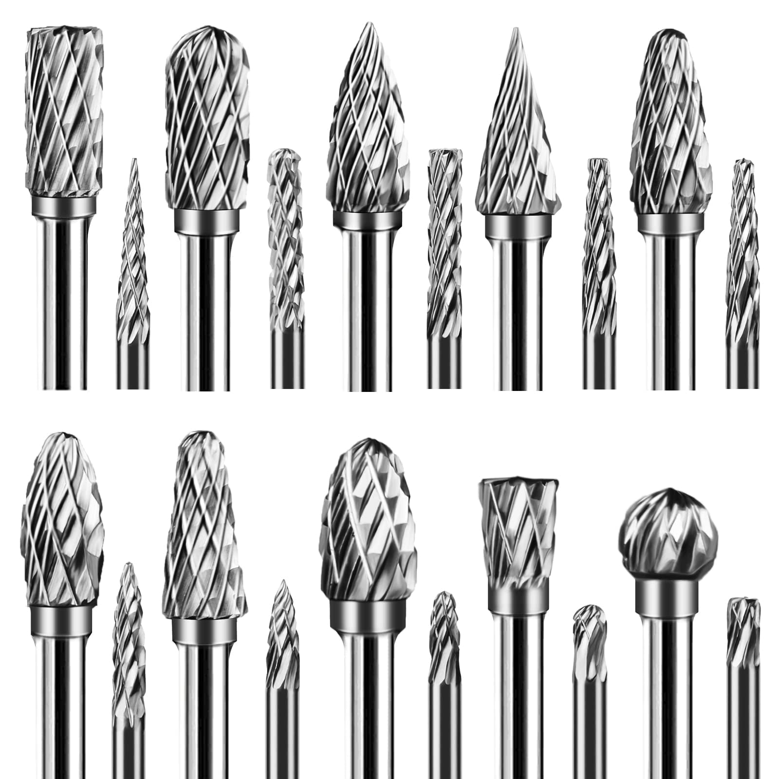 Carbide Burr Set, Die Grinder Bits, 20Pcs 1/8" Shank Double Cut ...