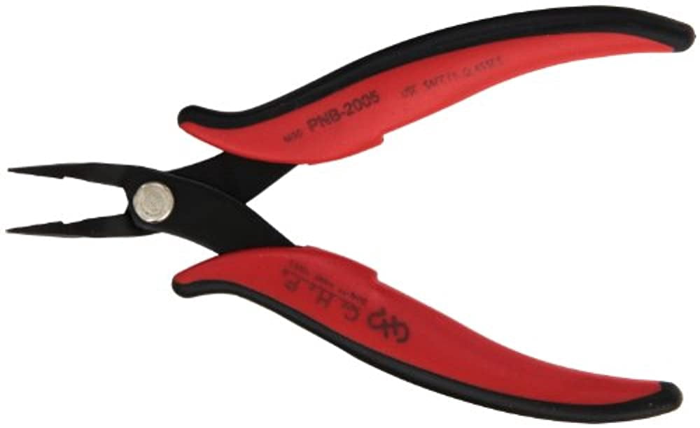 Hakko CHP PNB-2005 Long-Nose Angled Pliers, Pointed Nose, Flat Outside ...