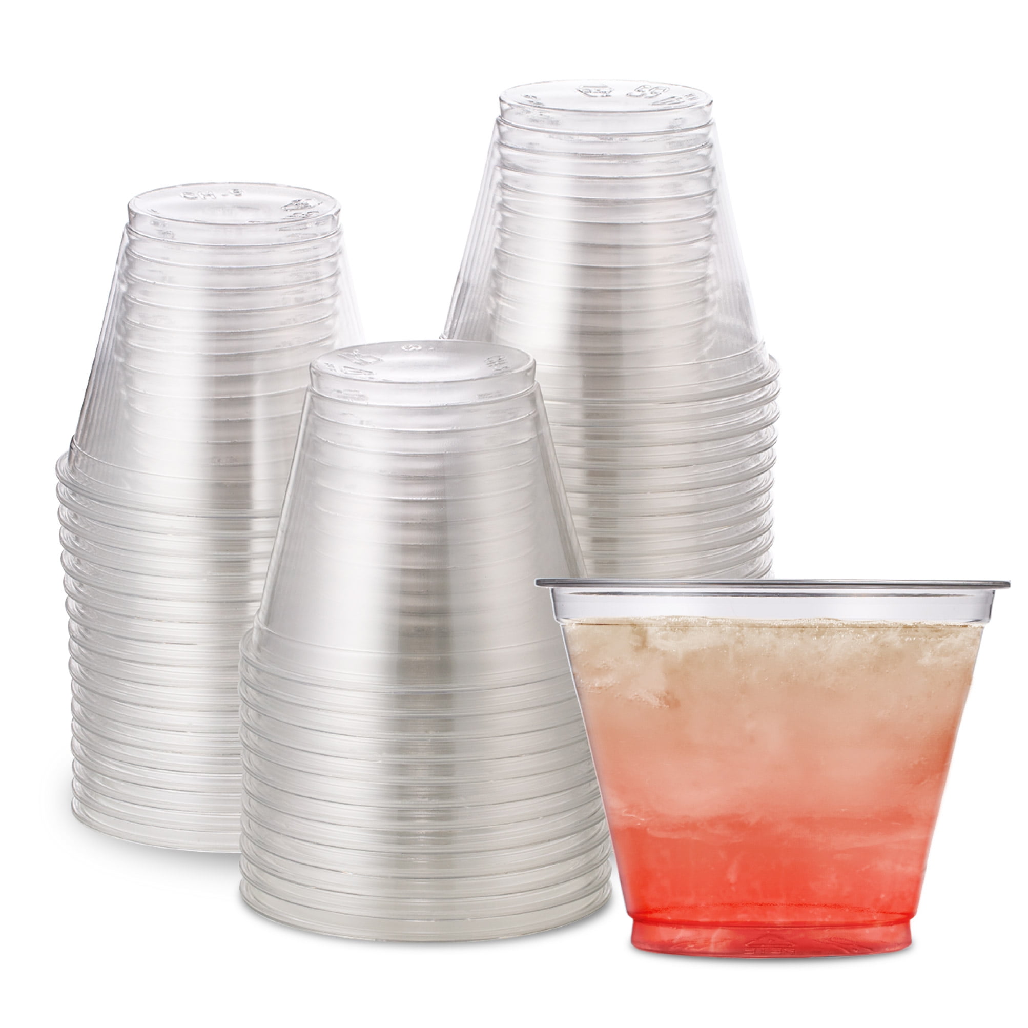 Hakoware 9 fl oz Ultra Clear Disposable Plastic Cold Cups for Drinks ...