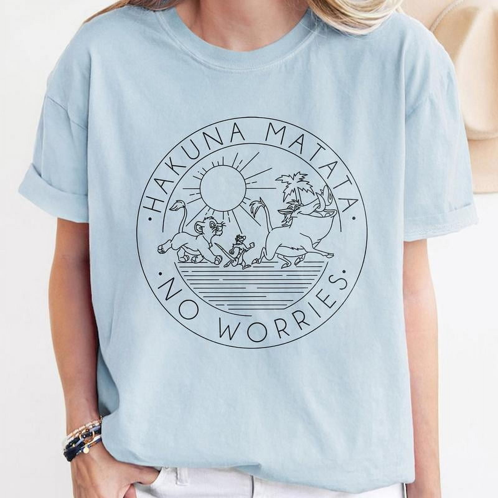 Hakuna Matata No Worries . Simba Timon and Pumbaa . Lion King Unisex Comfort Tee T Shirt, Color ...