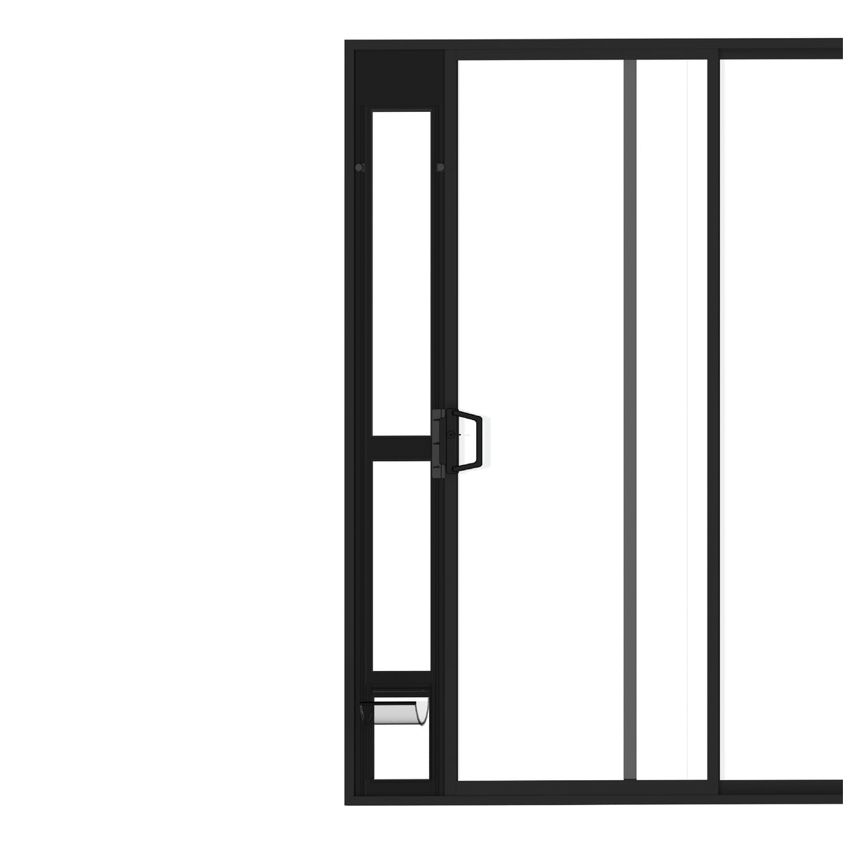 Hakuna Pets Small Black Glass Sliding Door Patio Pet Door, With ...