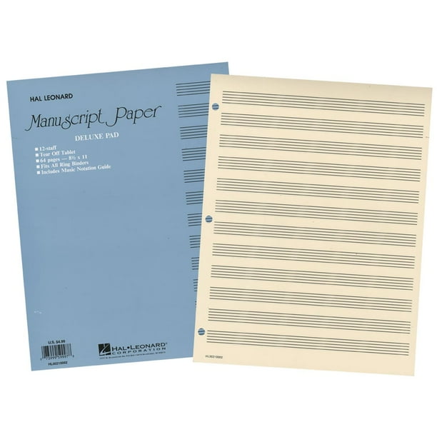 Hal Leonard Deluxe Manuscript Music Paper Pad - Walmart Business Supplies