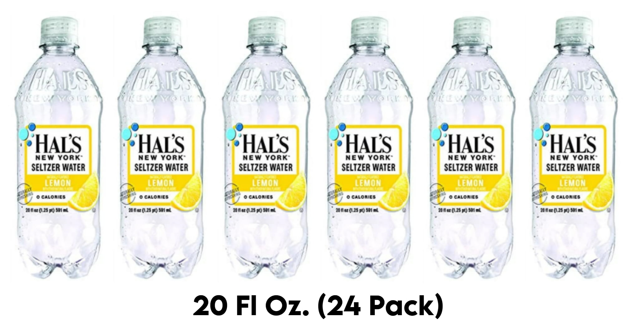 Hal's New York Seltzer Carbonated Lemon Flavored Sparkling Water- (Zero Sugar, Zero Calorie ...