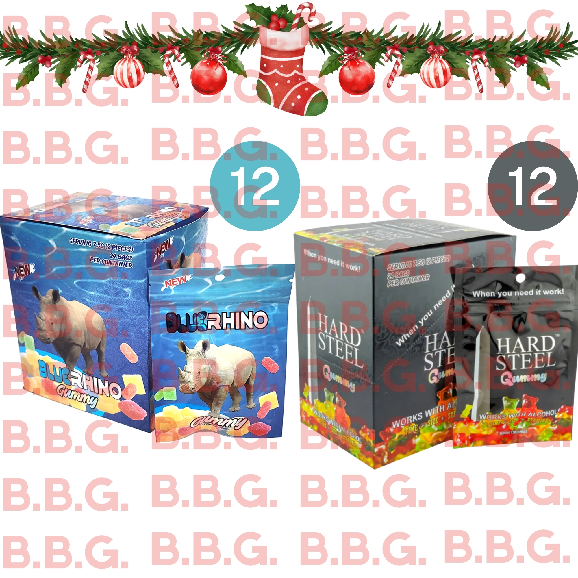 Halal Blue Strength & Steel Holiday Set: Blue Rhino & H Steel Gummies ...