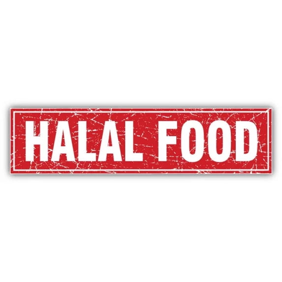 Halal Food Grunge Stamp Car Sticker Phone Decal Water Bottle Stickers ...