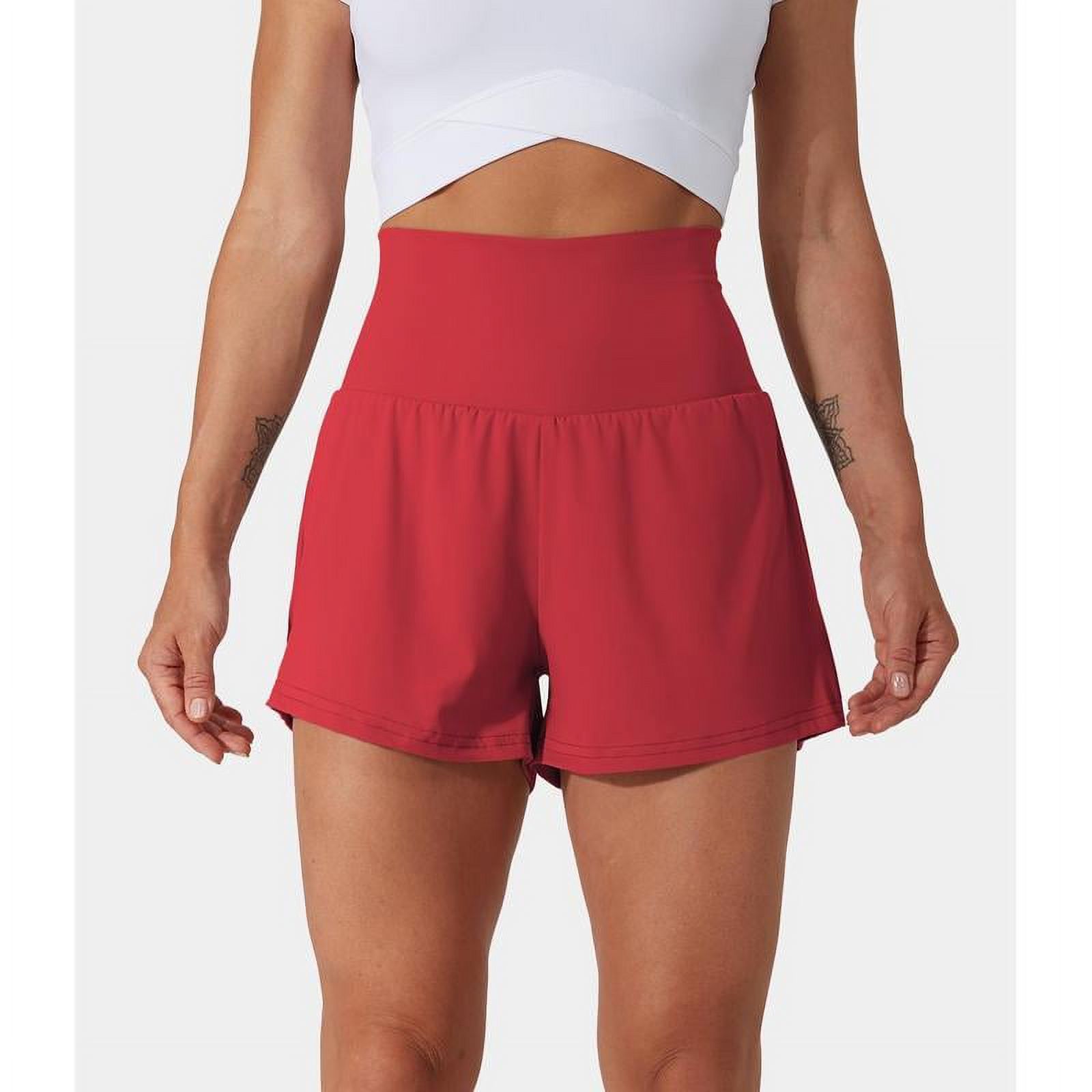Halara Super High Waisted Back Pocket & Side Hidden Pocket 2-in-1 Yoga ...