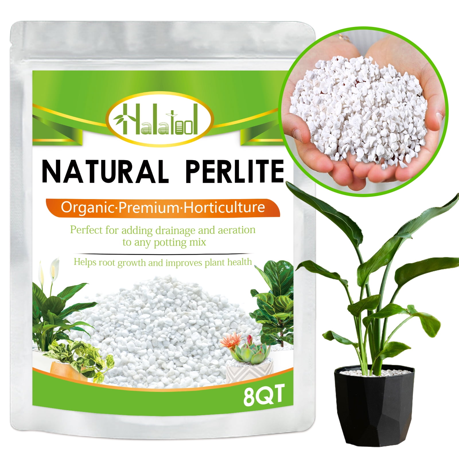 Halatool 8QT Perlite 3-6mm Organic Perlite for Gardening Plants Indoor ...