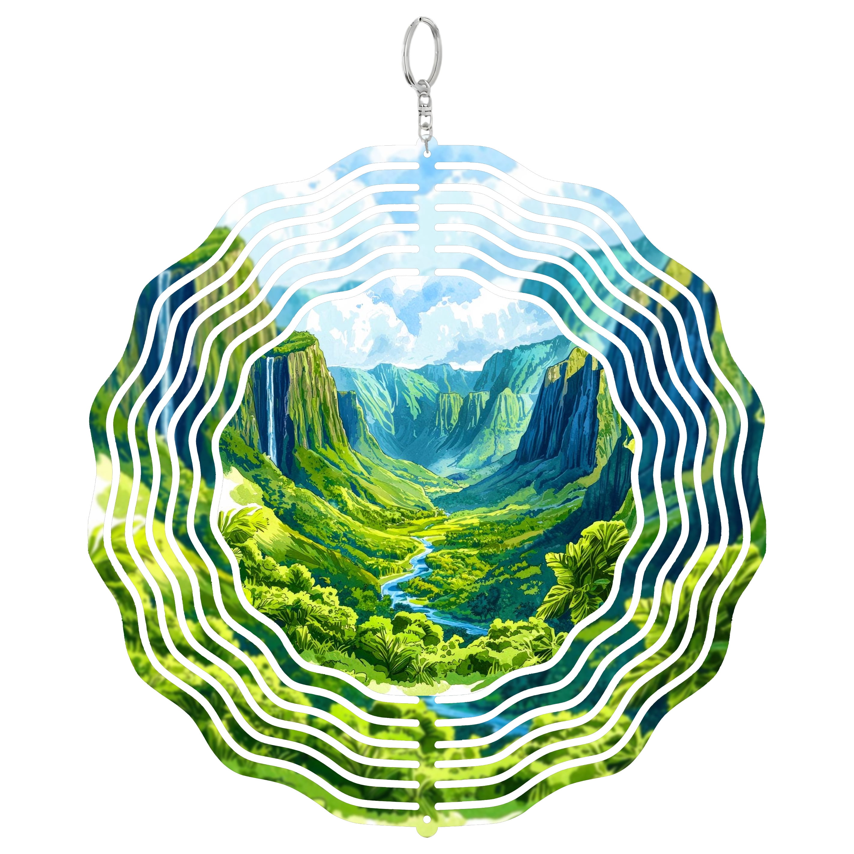 Halawa Valley Wind Spinner, 3D Kinetic Molokai Outdoor Art Hanging ...