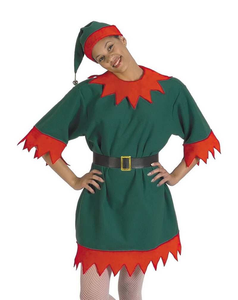 Halco Adult Christmas Elf Tunic with Hat Costume - One Size Fits Most ...