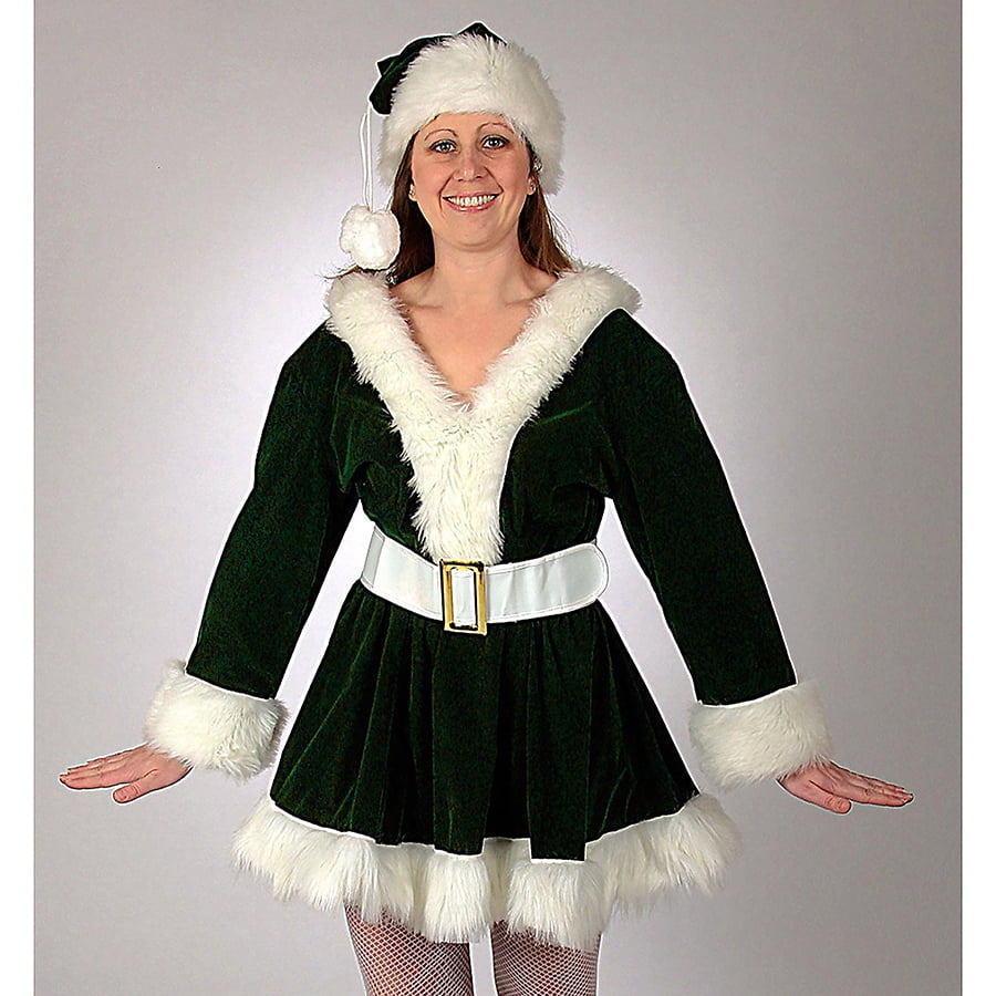 Halco Women's Mrs. Claus Perky Pixie Velvet Dress Costume - Size Small ...