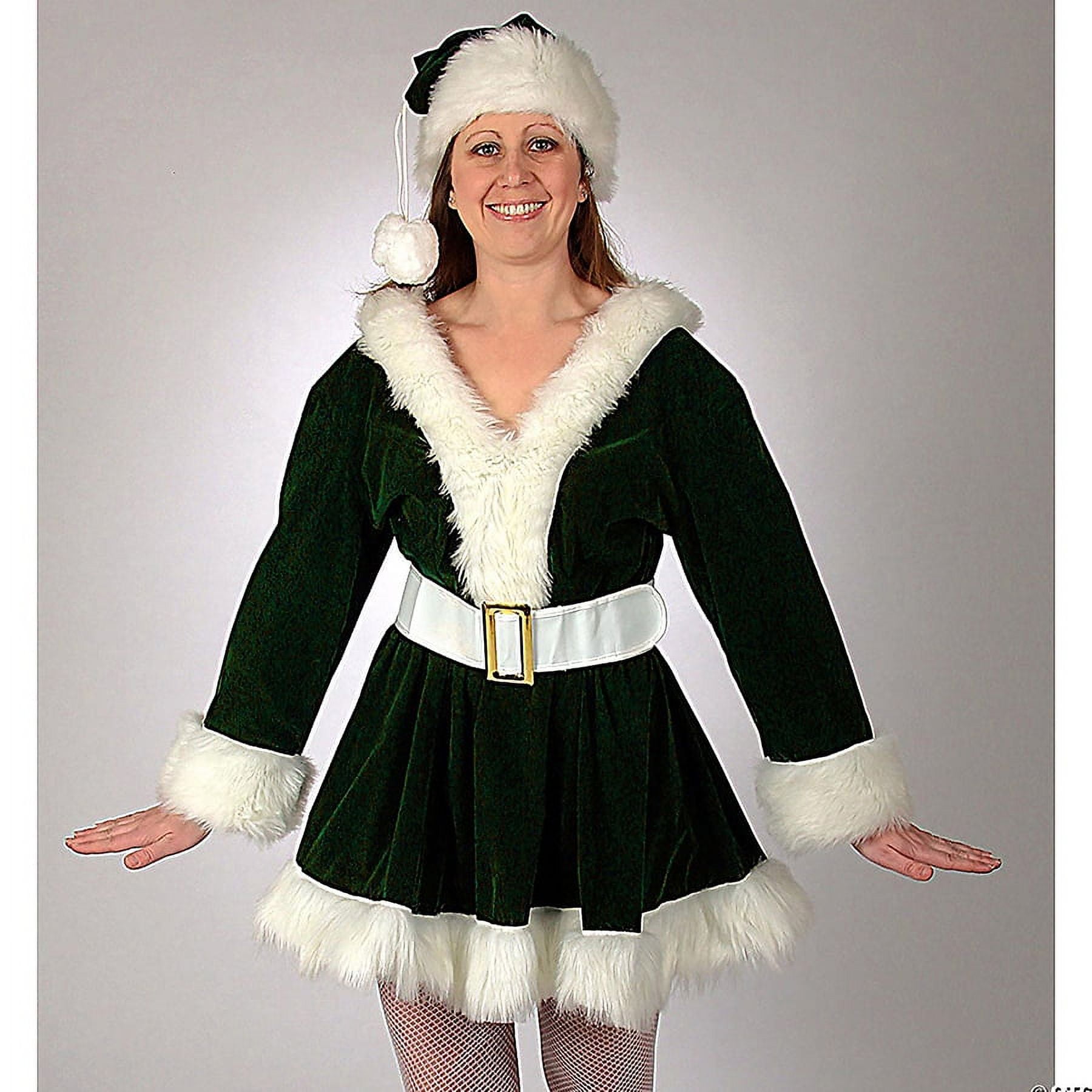 Halco Women's Mrs. Claus Perky Pixie Velvet Dress Costume - Size Medium ...
