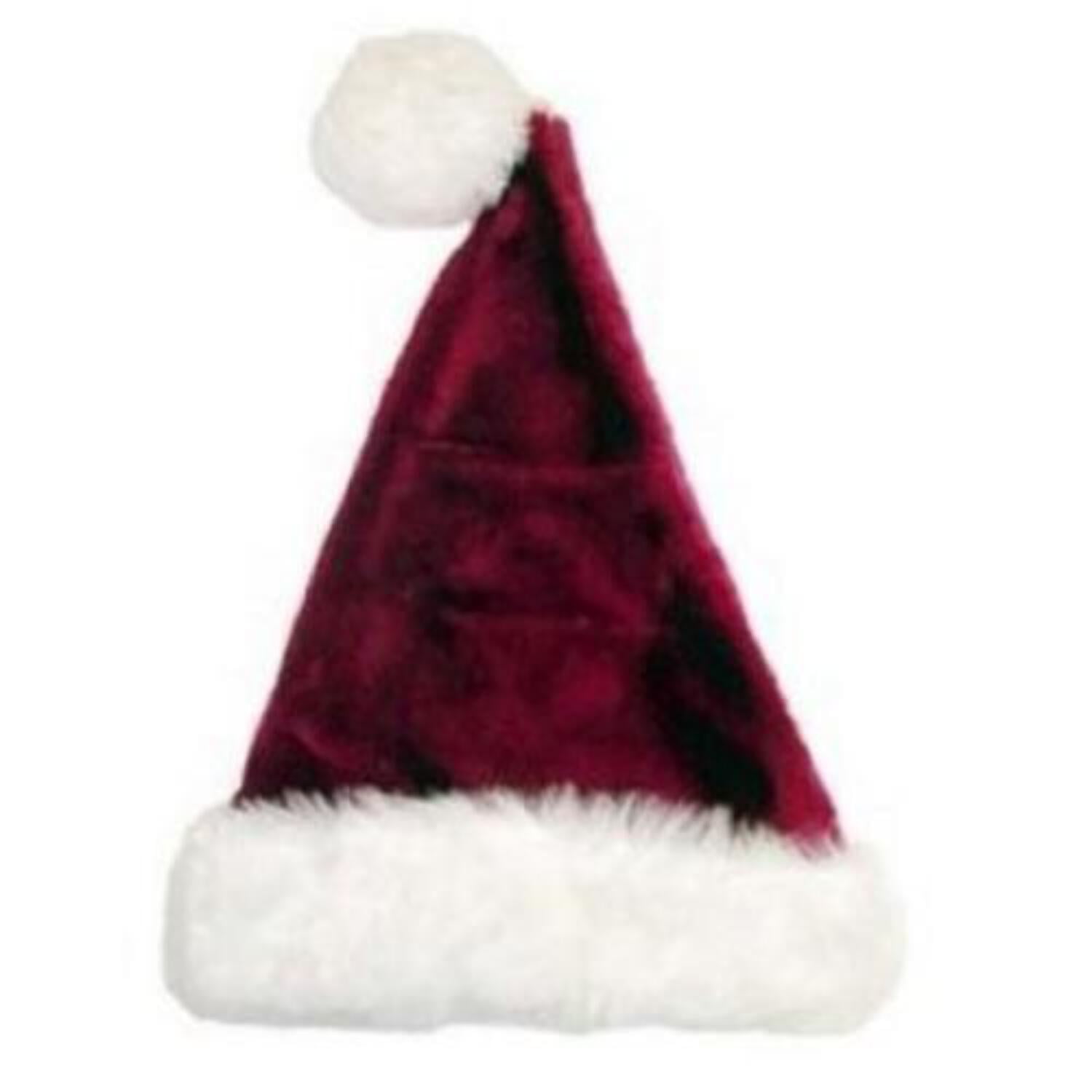 Halco Deluxe Large Adult Christmas Santa Hat with Plush Trim - Walmart.com