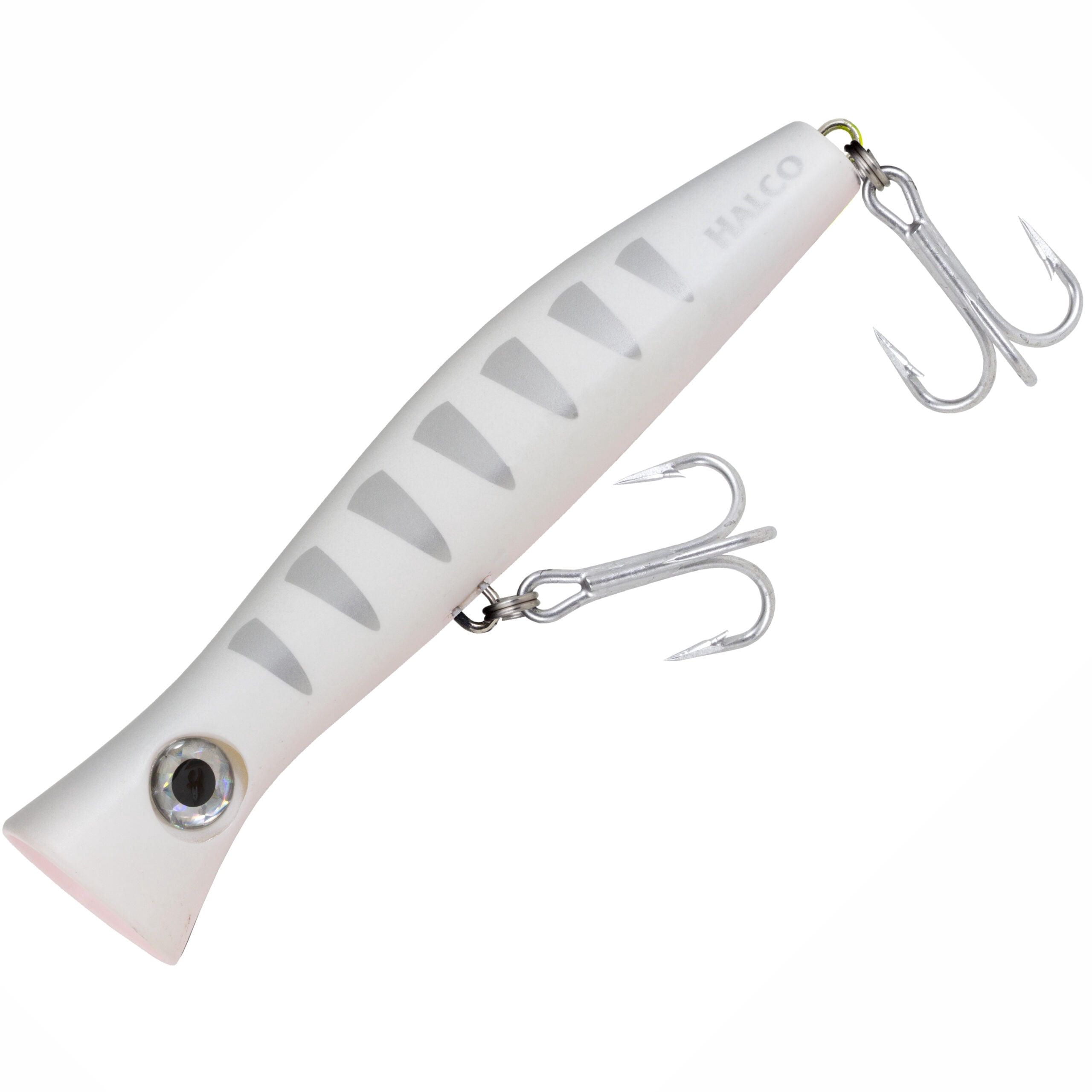 Halco Roosta Popper 195 Casting Lure, #H91 Silver Shadow, 7 7/8", 4 1 ...