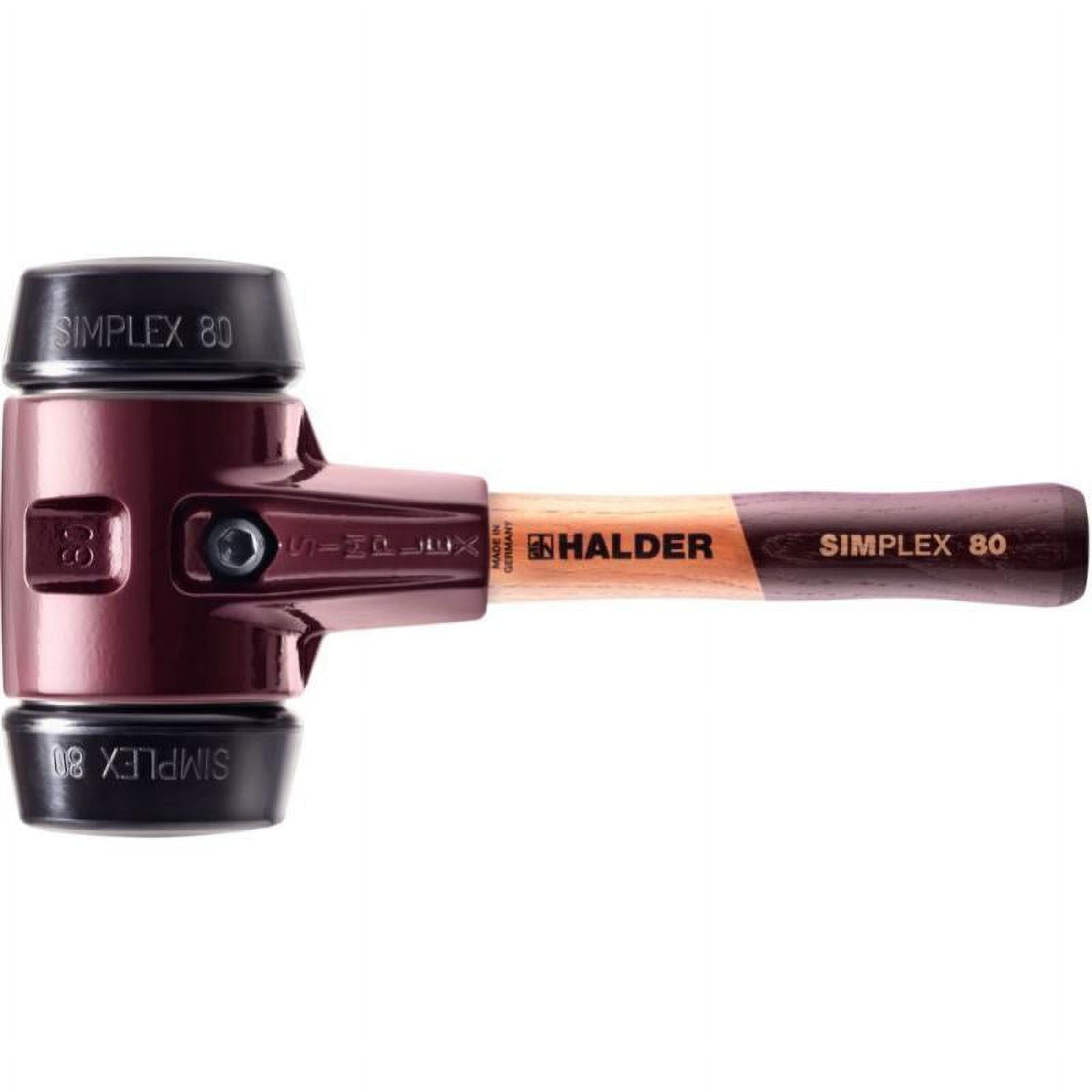 Halder 3002.082 Simplex Mallet with Black Rubber Inserts Cast Iron ...