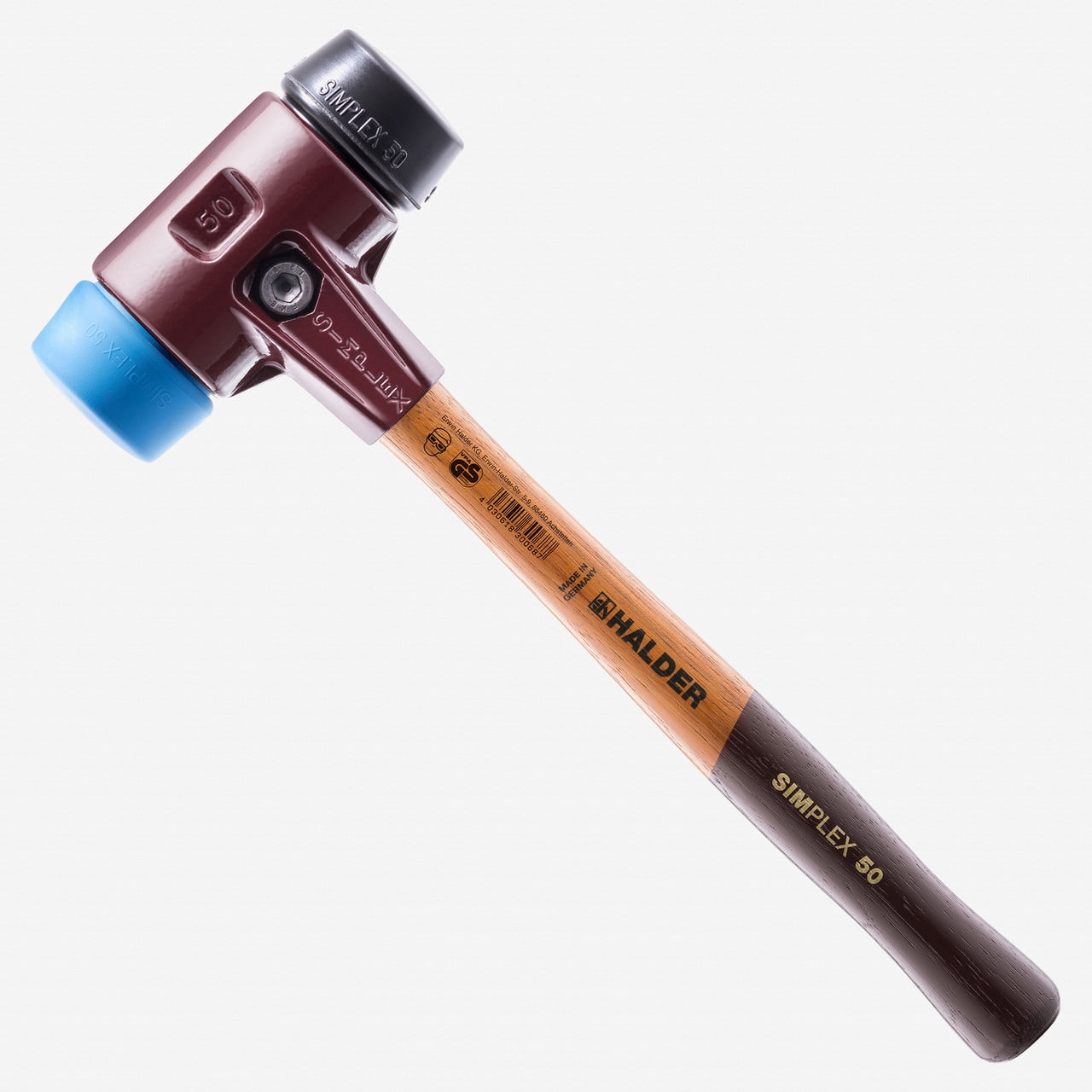 Halder Simplex Mallet with Soft Blue Rubber/Black Rubber Inserts and ...