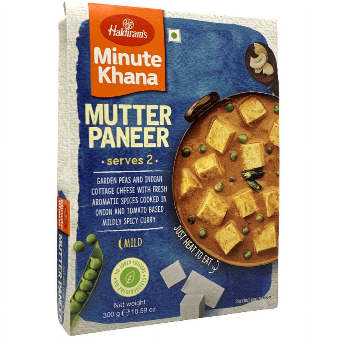 HR Haldiram's Ready-to-Eat Mutter Paneer, Vegetarian Indian Meal with ...
