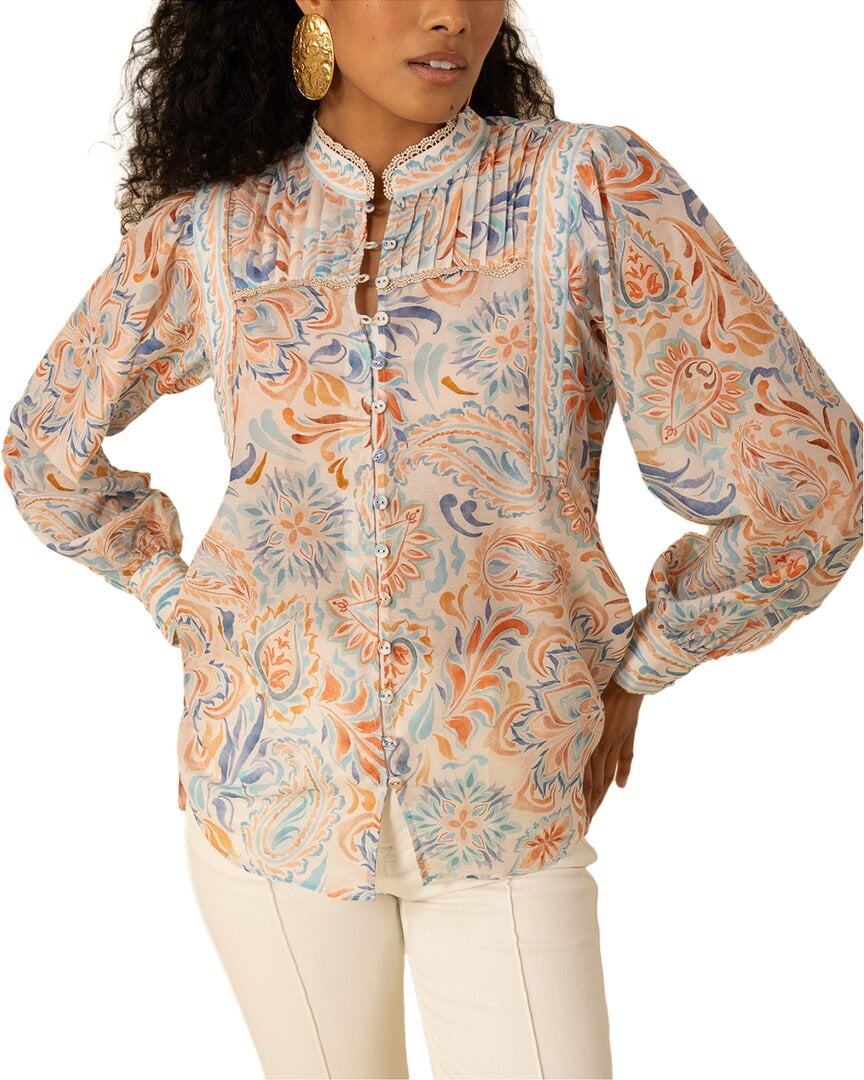 Hale Bob womens Calliope Silk-Blend Blouse, xs - Walmart.com