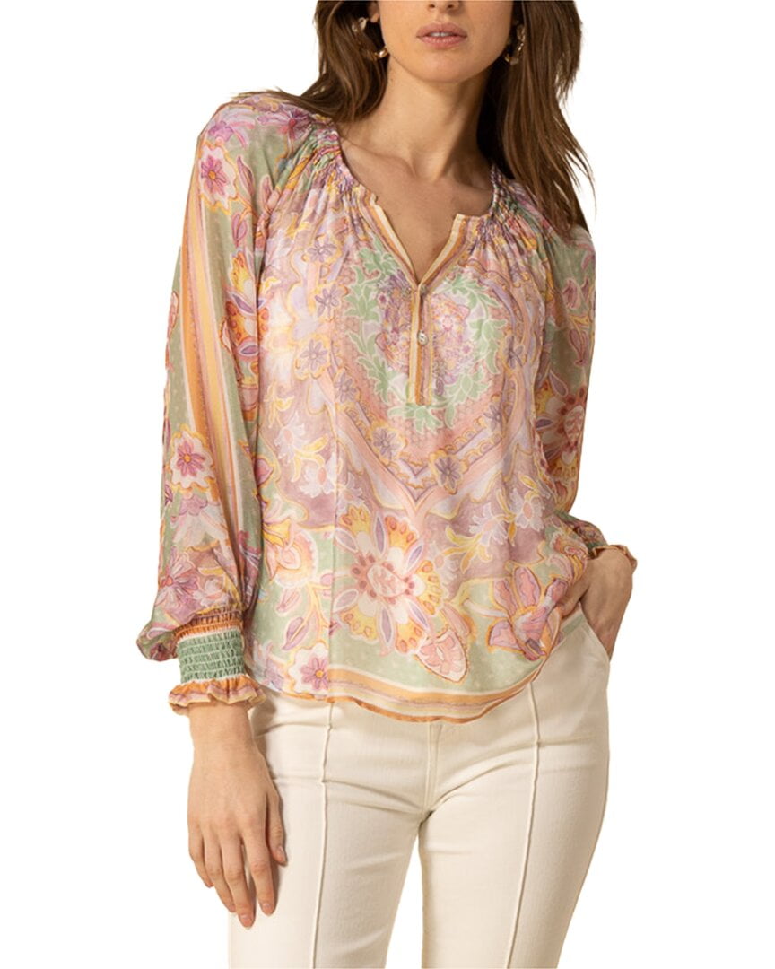 Hale Bob womens Michaela Silk-Blend Blouse, l - Walmart.com