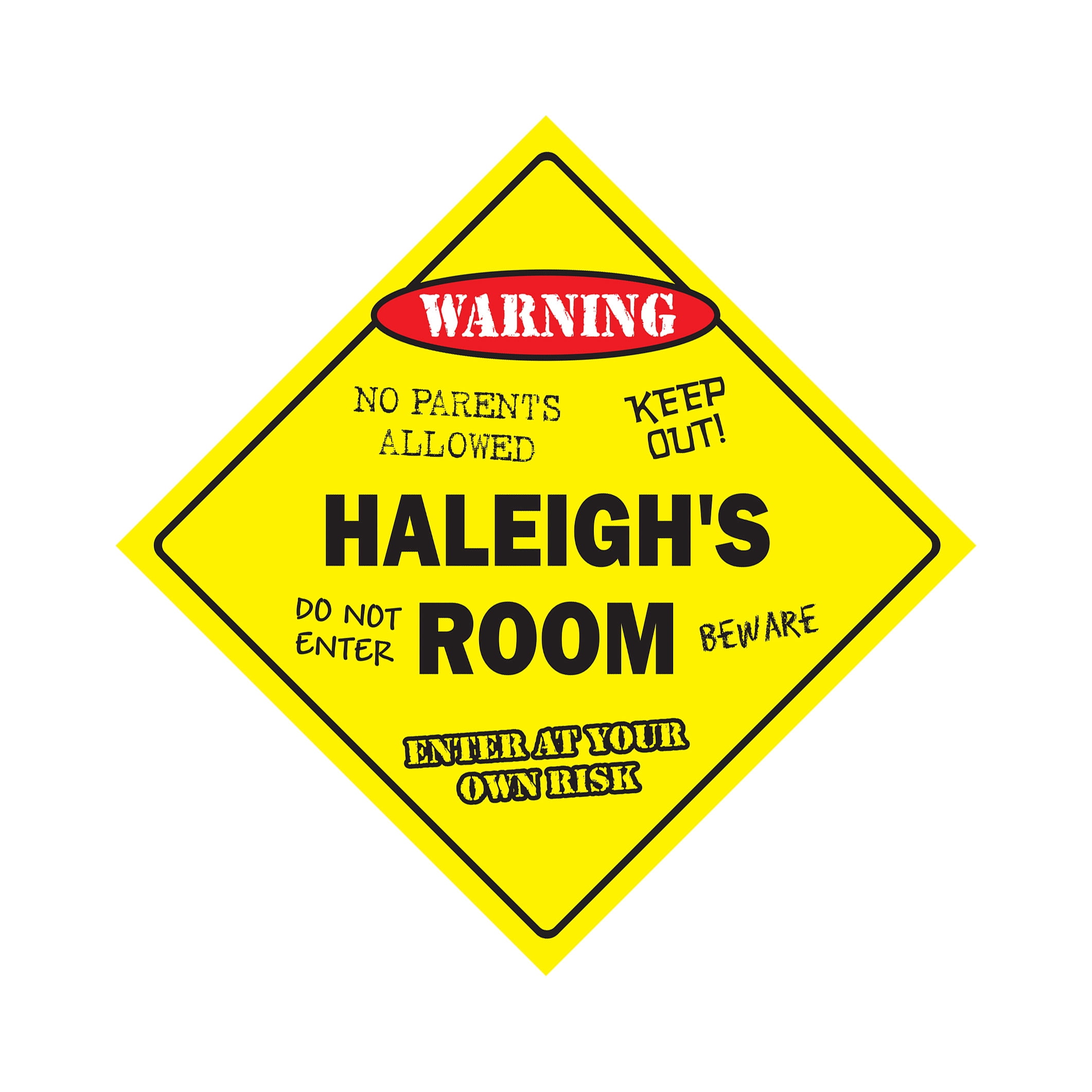 Haleigh's Room Sign Crossing Zone Xing | Indoor/Outdoor | 14" Tall kids ...