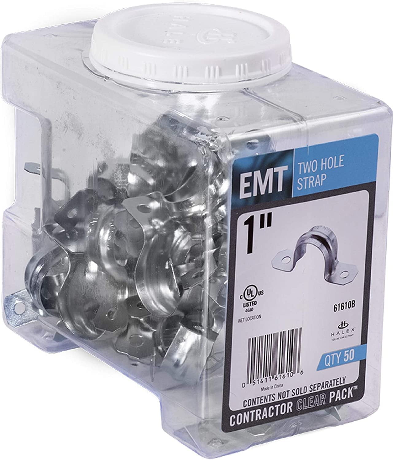 Halex, 1 in. Electrical Metallic Tube EMT 2-Hole Strap , 61610B, 50 per ...