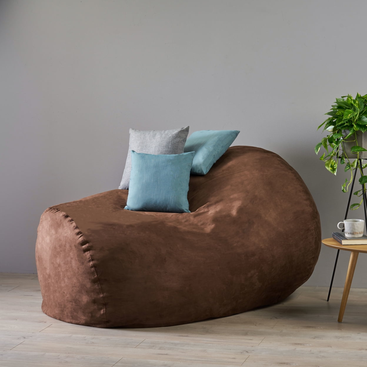 Haley 6.5 Ft Suede Bean Bag - Walmart.com