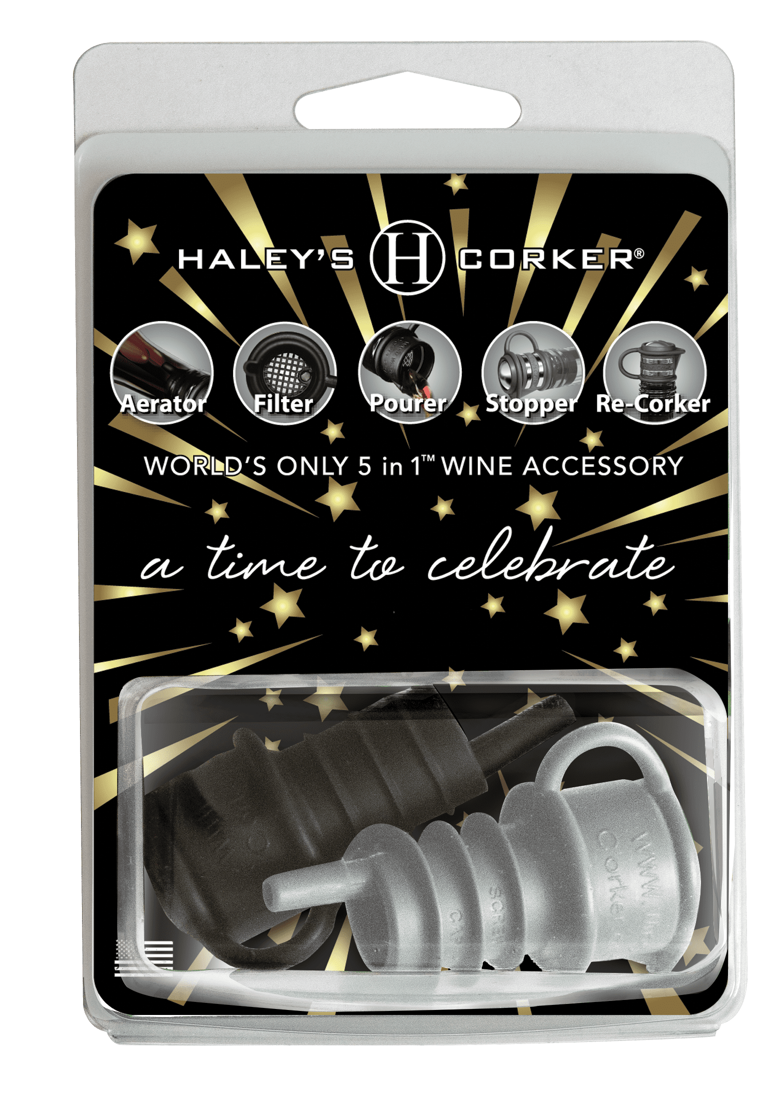 Haley's Corker 2-Pack A Time to Celebrate Black and Silver Corker Set - Walmart.com