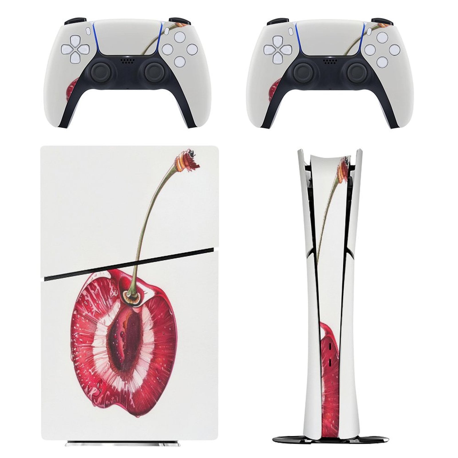 Half A Red Cherry Juicy Watercolor PS5/PS5 Slim Digital Disc Skin ...