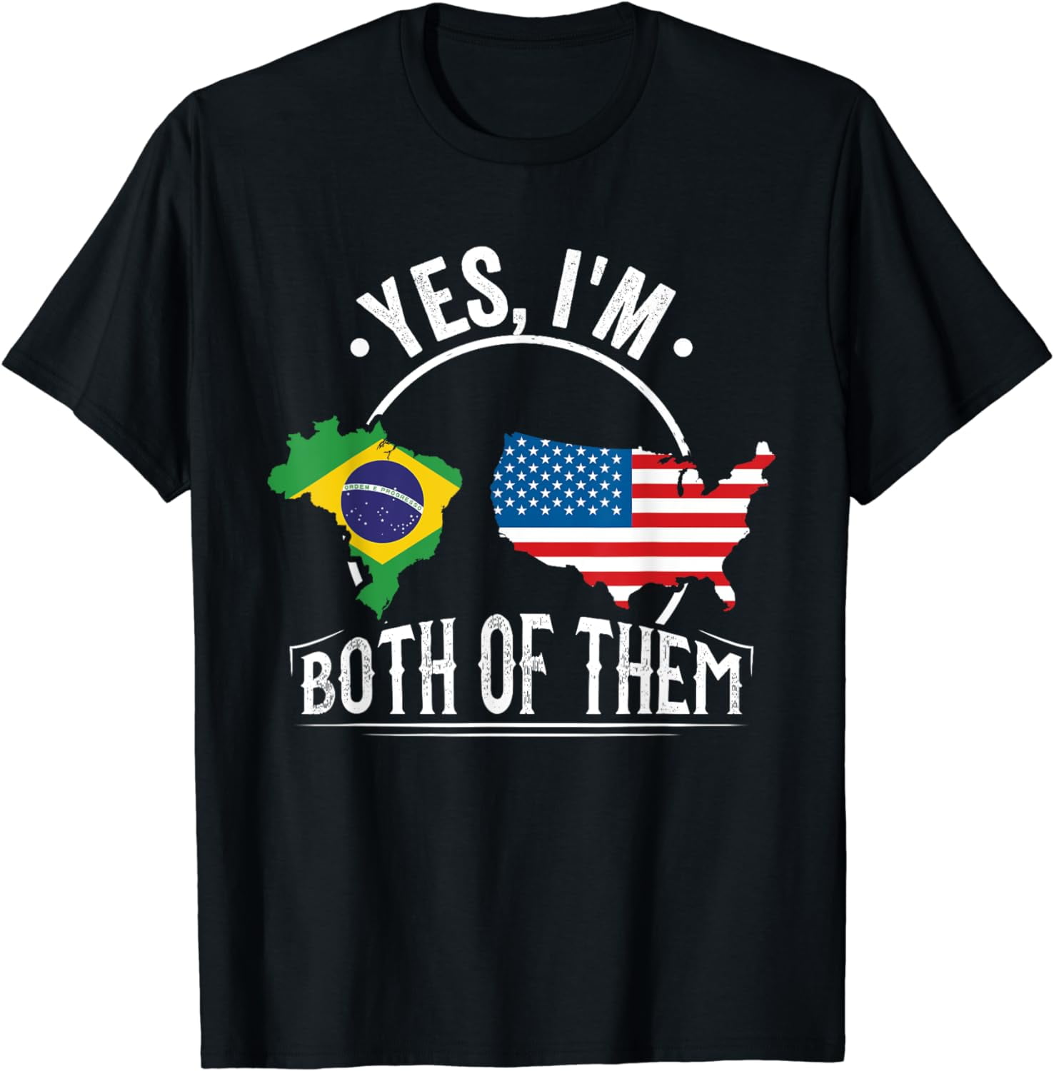 Half American And Half Brazilian Roots USA Flag Heritage T-Shirt ...