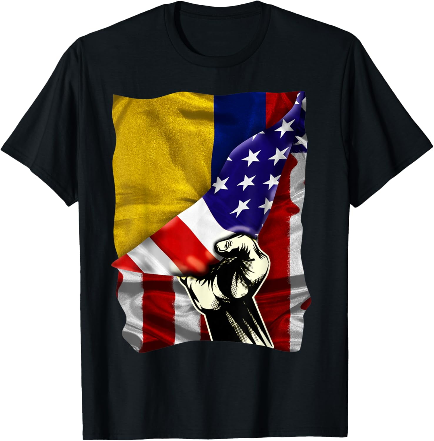Half American Flag Colombian ROOTS USA Flag Colombia DNA T-Shirt ...