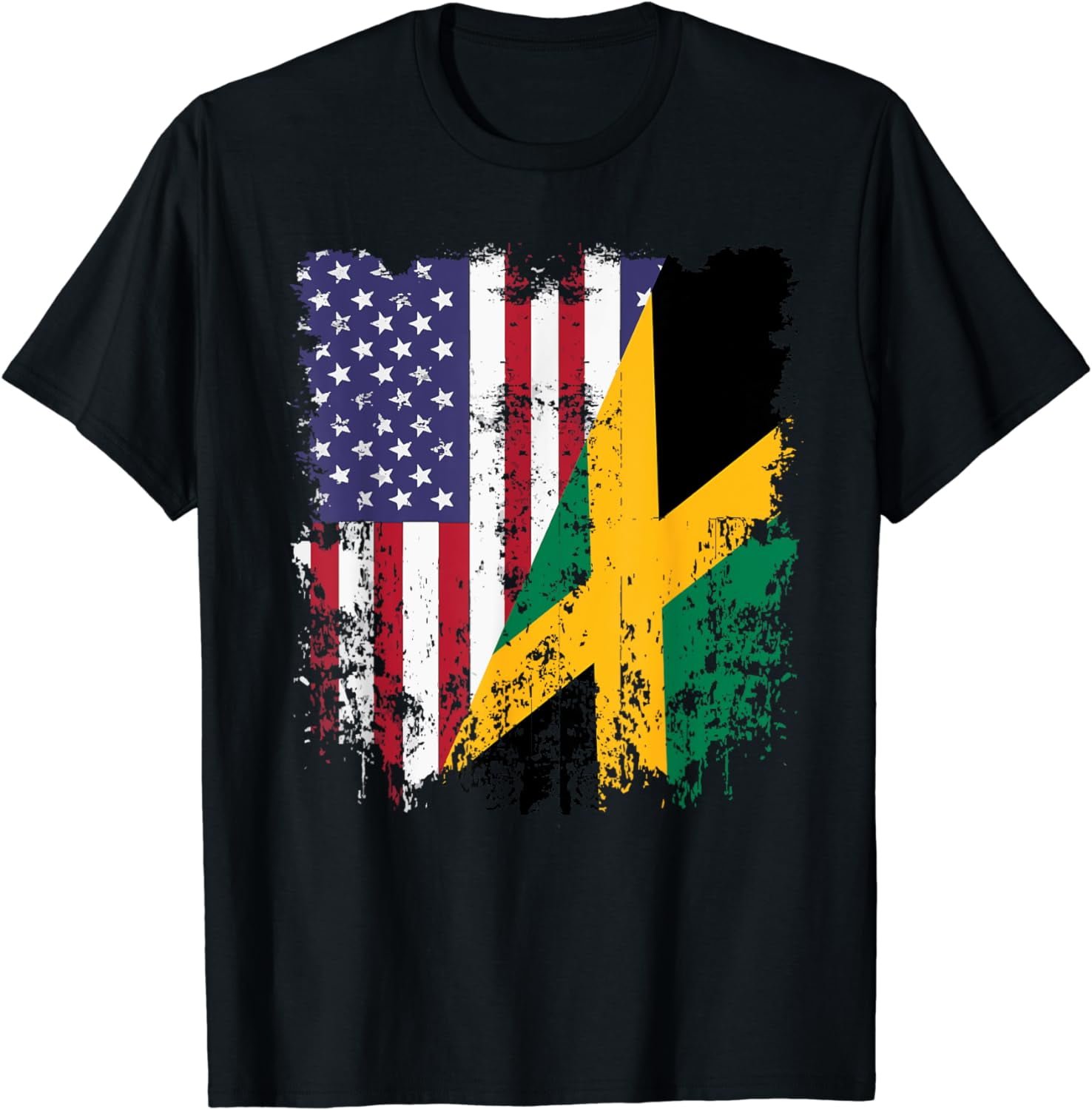 Half American Flag Jamaica Flag T-Shirt - Walmart.com